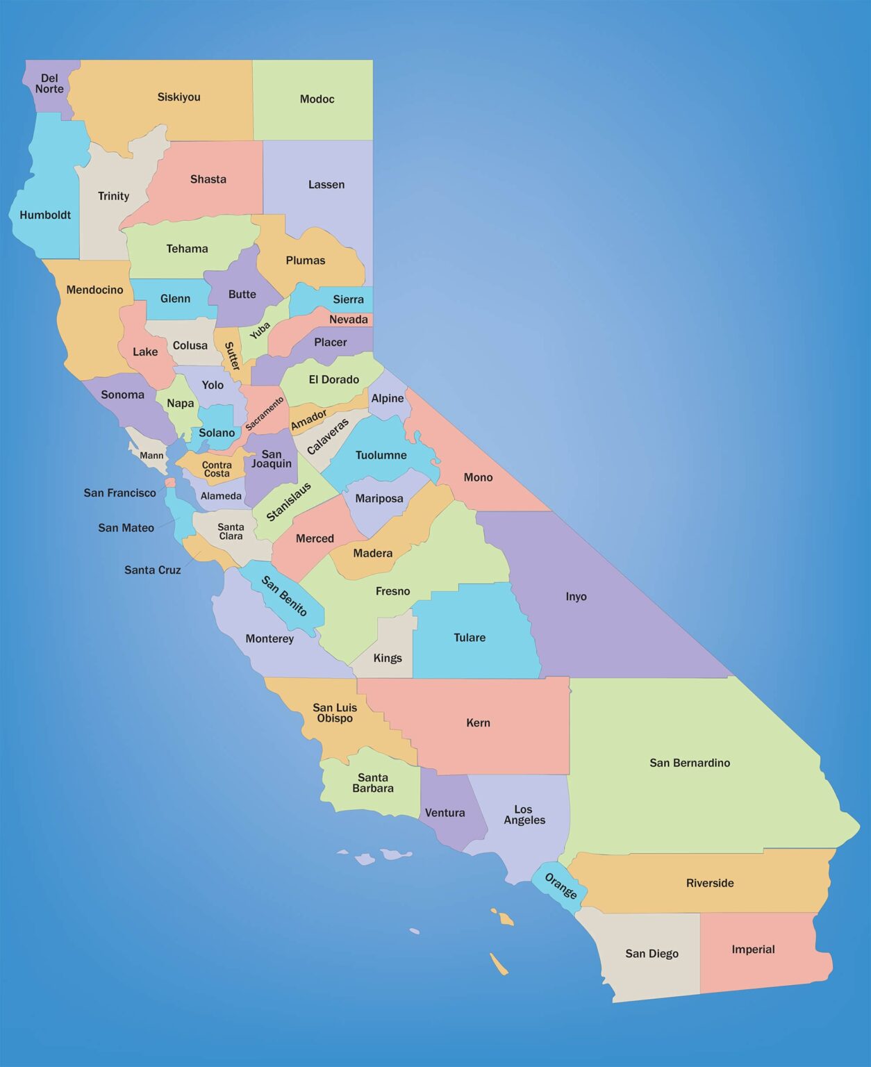 Printable California County Map: Your Ultimate Guide - map ...