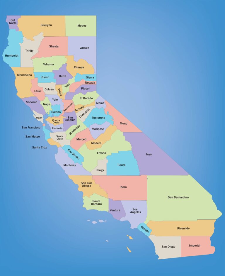 Printable California County Map: Your Ultimate Guide - map ...