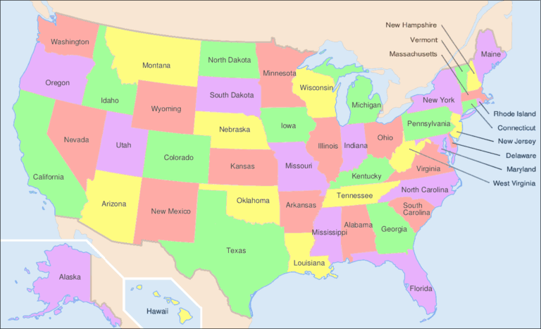 State Map With Capitals Printable: Explore and Learn the US States ...