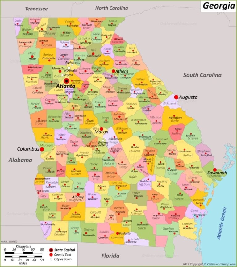 Printable Map Of Georgia: Explore the Peach State with Ease - map ...