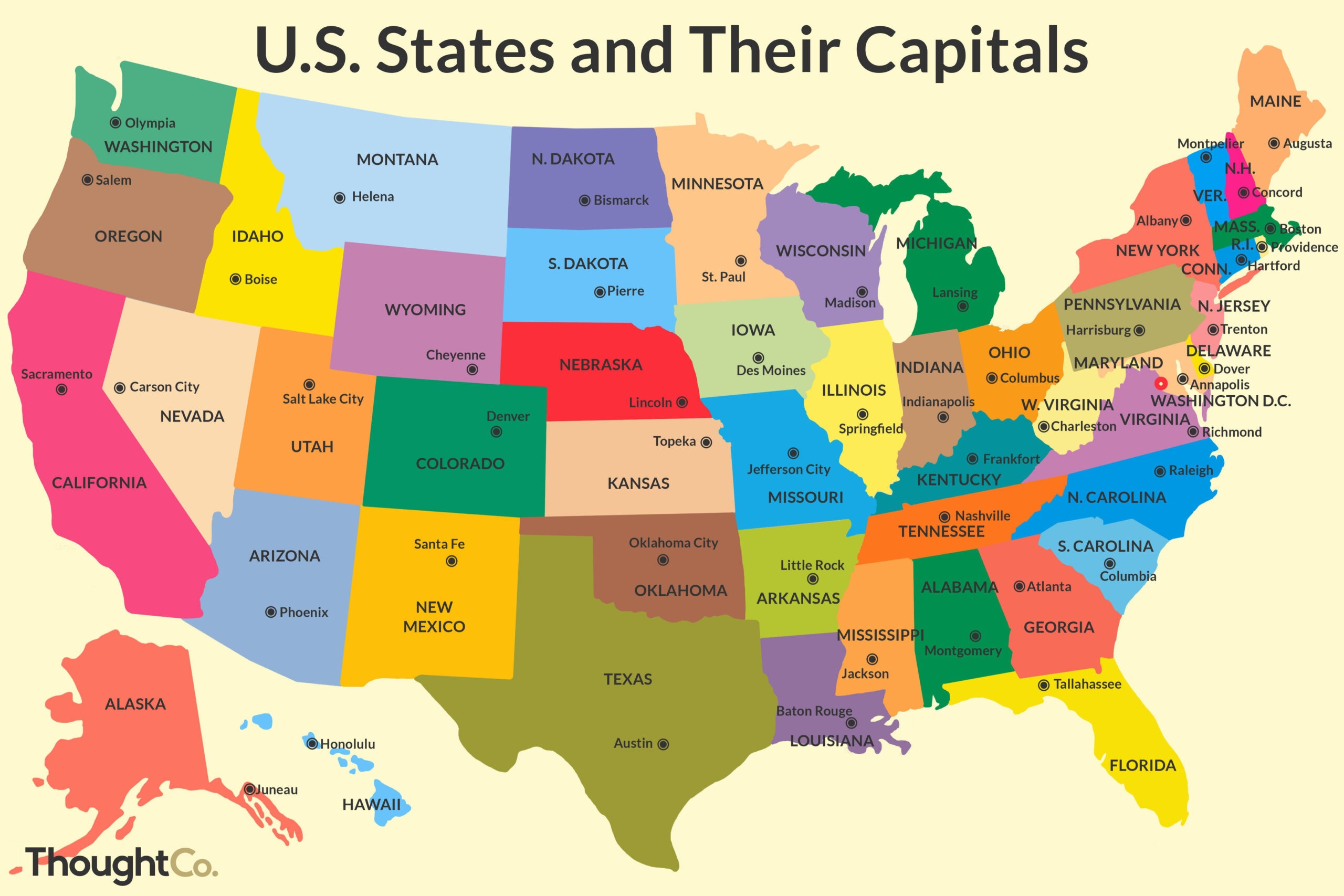 Printable States And Capitals Map: A Comprehensive Guide - map ...