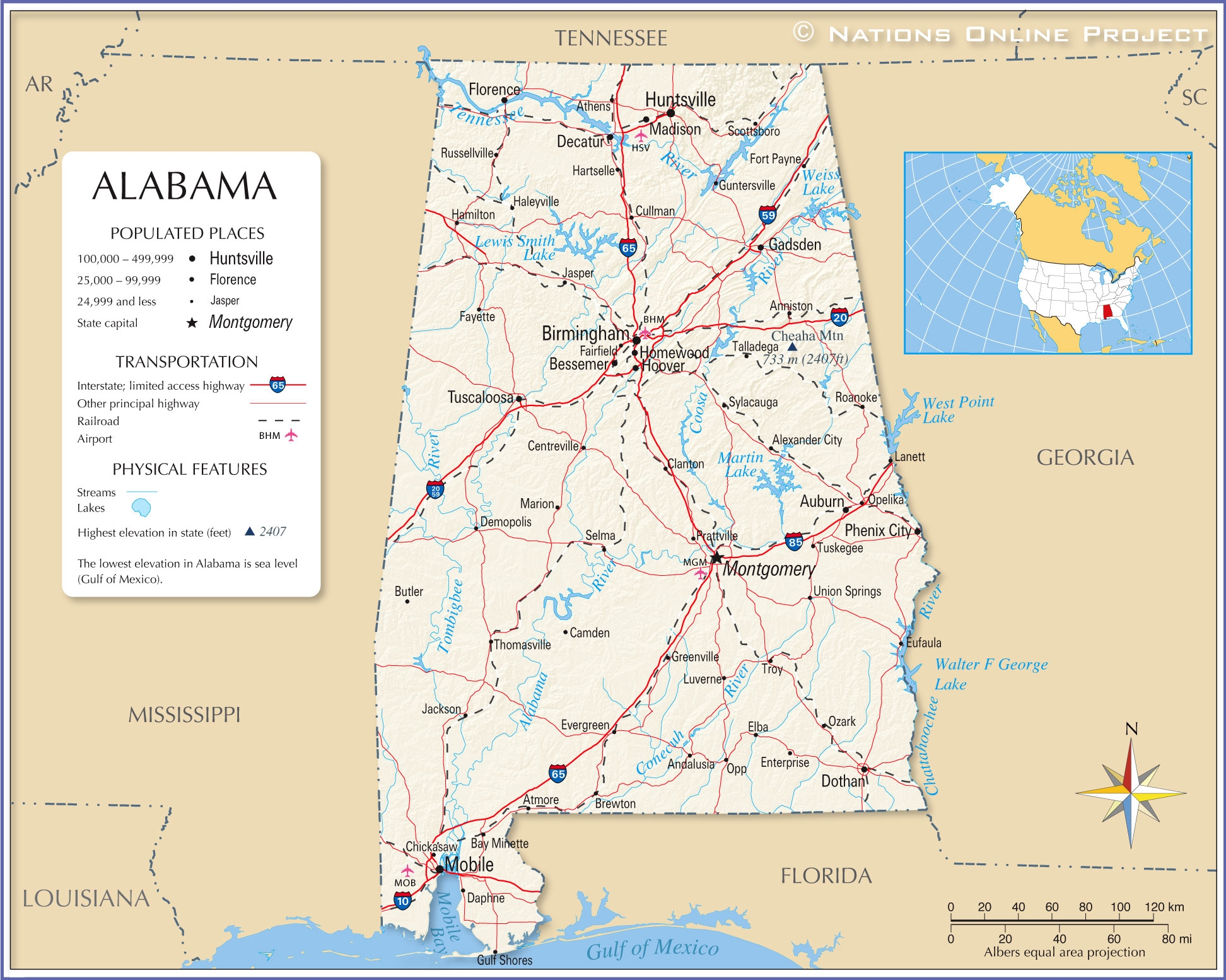 Alabama County Map Printable: Explore Alabama's Counties at Your ...