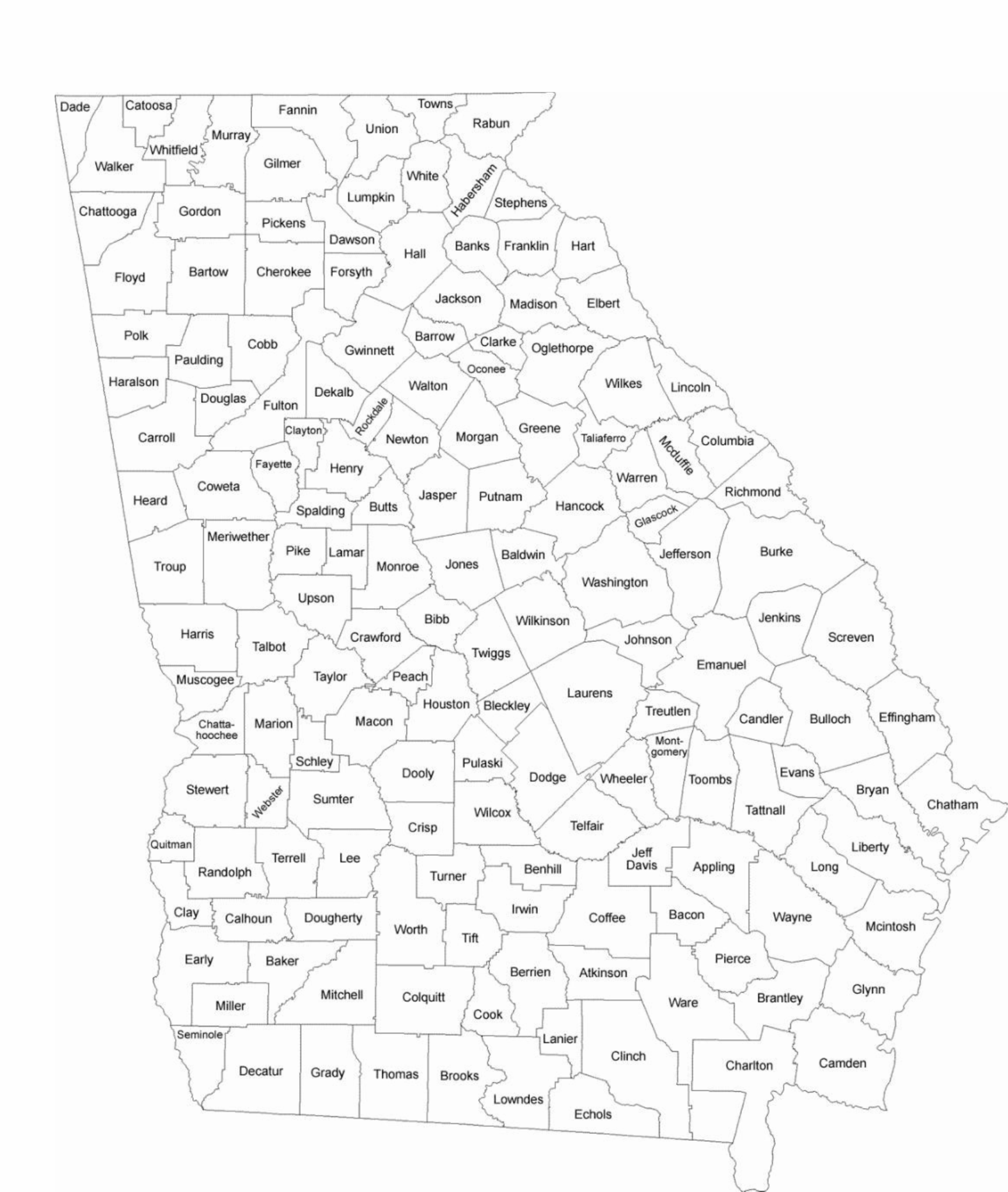 Georgia County Map Printable: Your Ultimate Guide - map ...