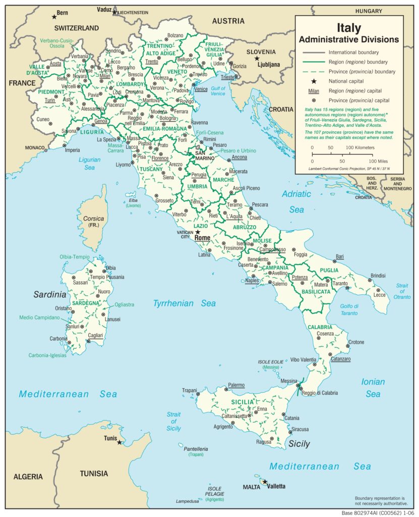 Printable Map Of Italy With Cities - map.premiumprintable.com