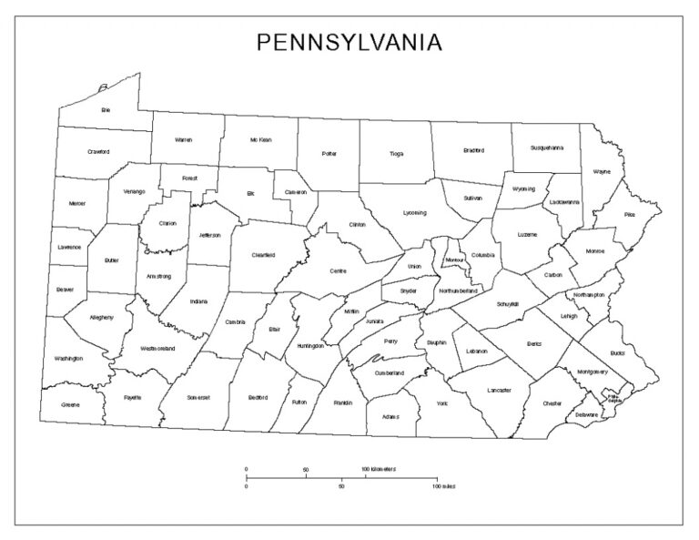 Discover the Best Pa County Map Printable for Your Needs - map ...