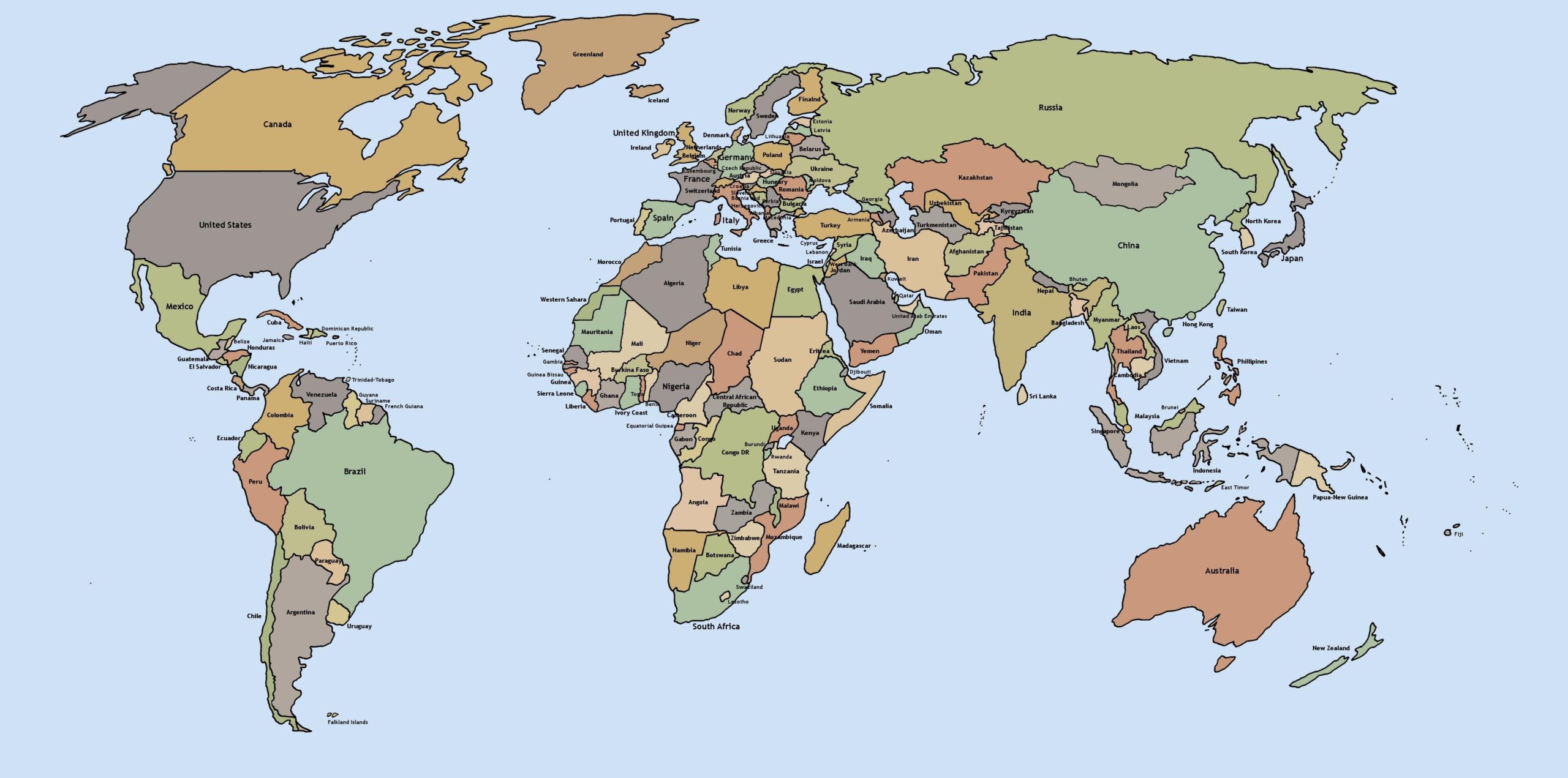 World Map With Countries Printable: Explore the Globe at Your ...